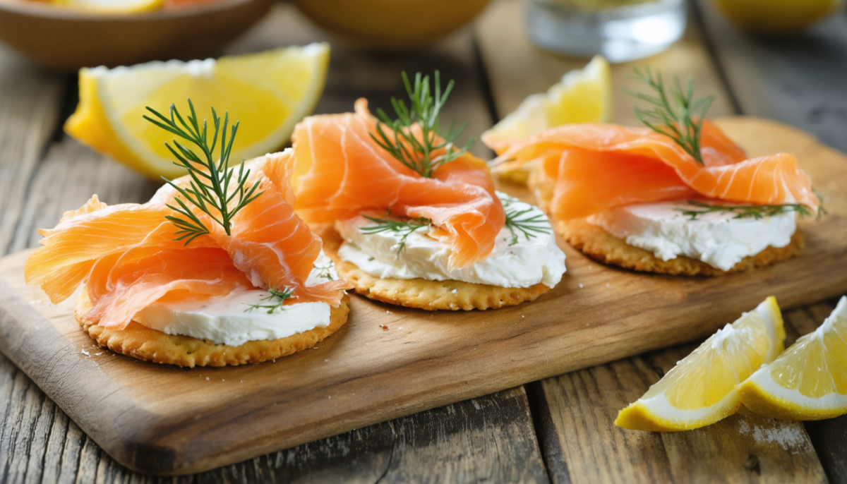 Craquez pour nos crackers au saumon fumé et fromage frais