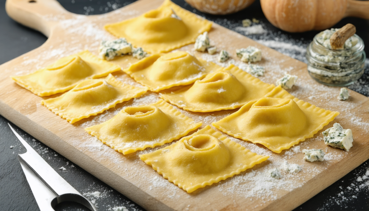 Raviolis de potimarron au bleu : saveurs d'automne fondantes