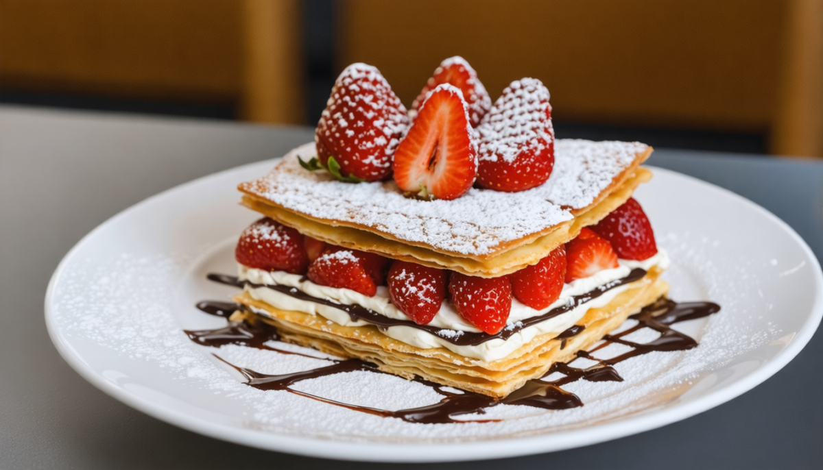 Mille-feuilles légers fraises-choco pour la Saint-Valentin