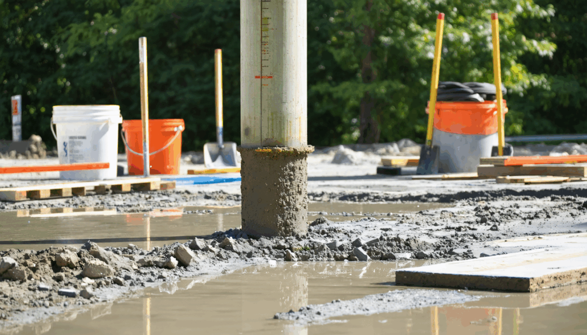 Béton pour poteau : temps de séchage et astuces