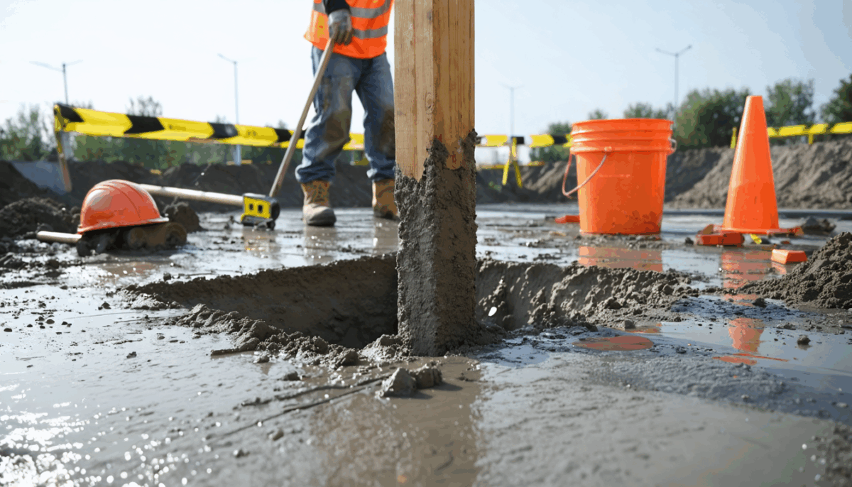 Scellement de poteau : quel délai pour un béton sec